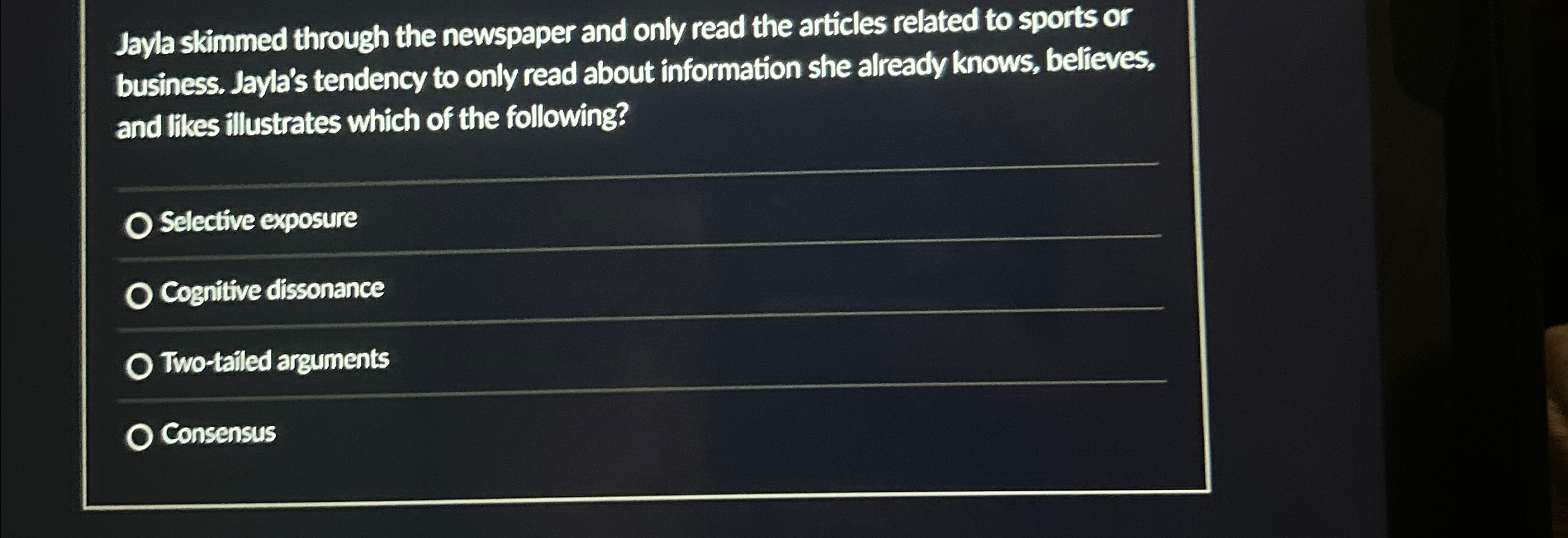 Solved Jayla skimmed through the newspaper and only read the | Chegg.com