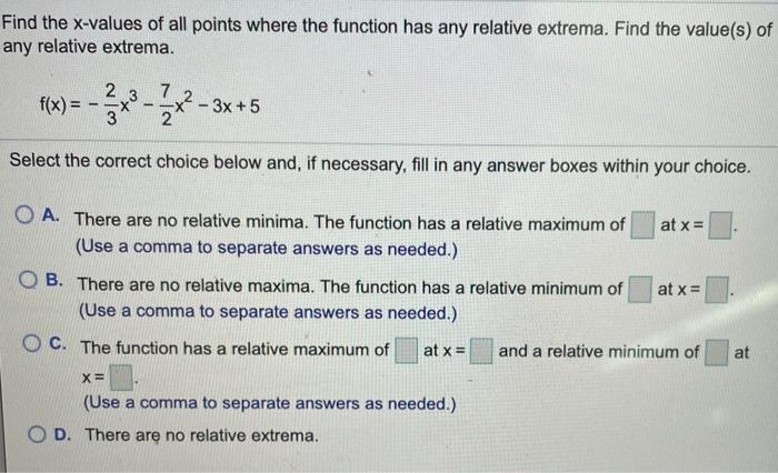 Solved Find the X-values of all points where the function | Chegg.com