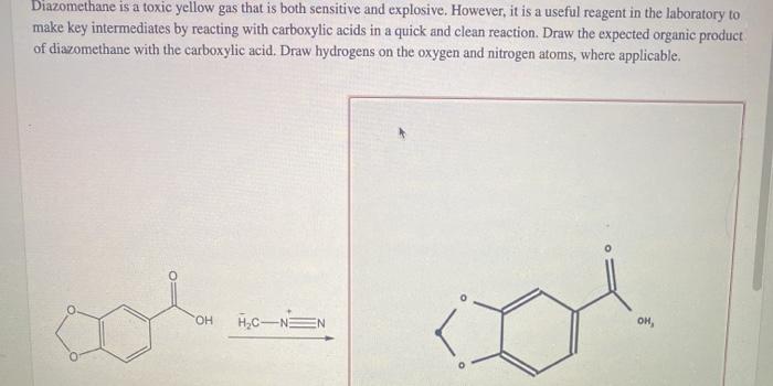 Solved Diazomethane is a toxic yellow gas that is both | Chegg.com