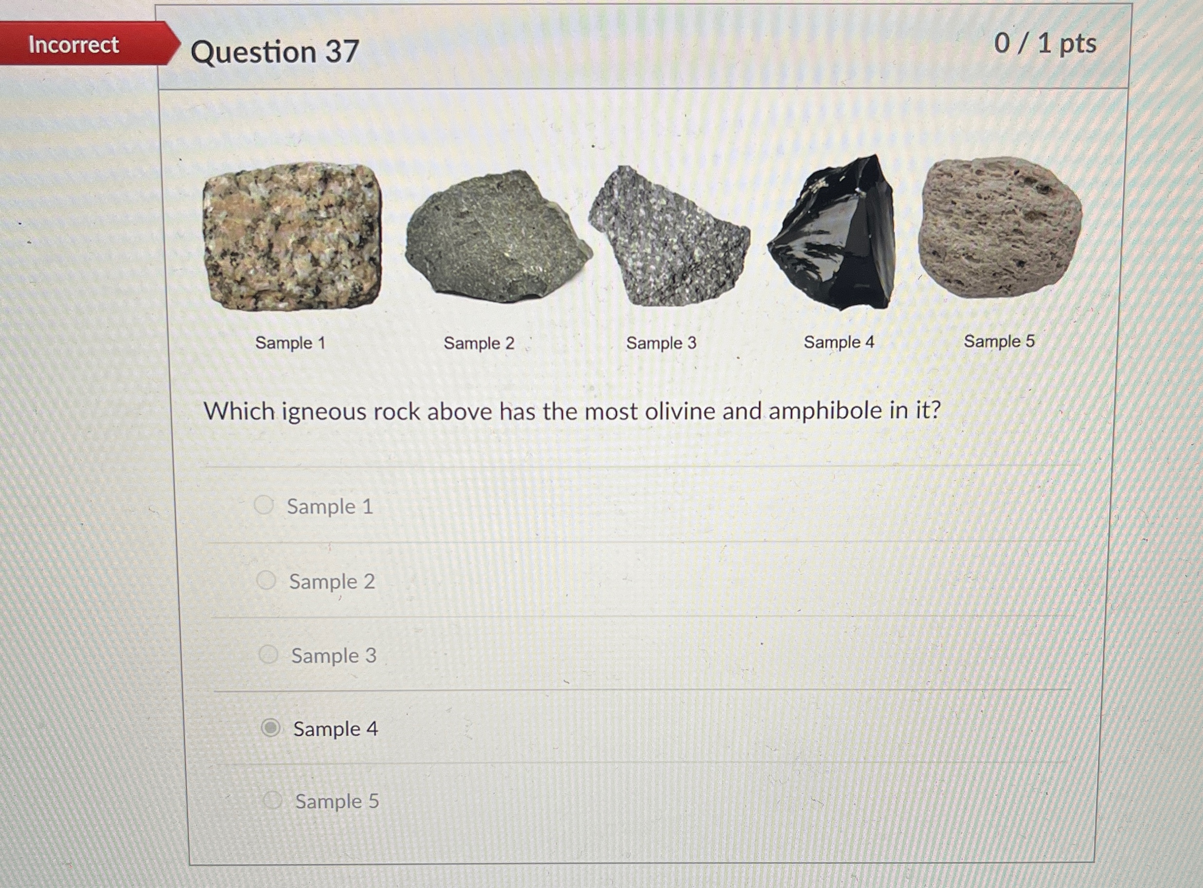 Solved Which igneous rock above has the most olivine and | Chegg.com