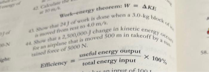 Solved Efficiency = total energy input useful energy output | Chegg.com