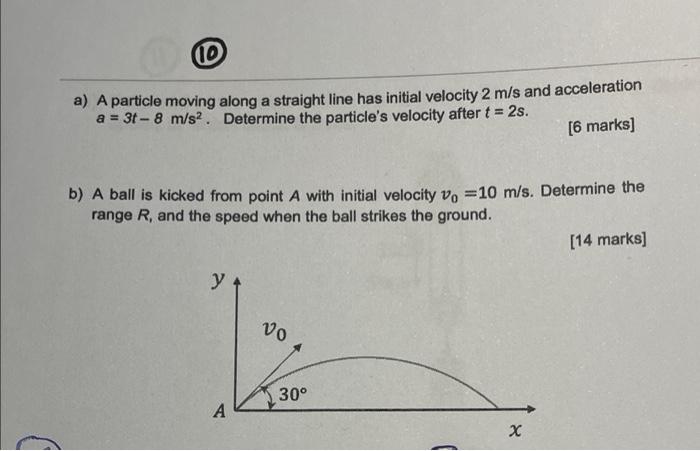 Solved a) A particle moving along a straight line has | Chegg.com