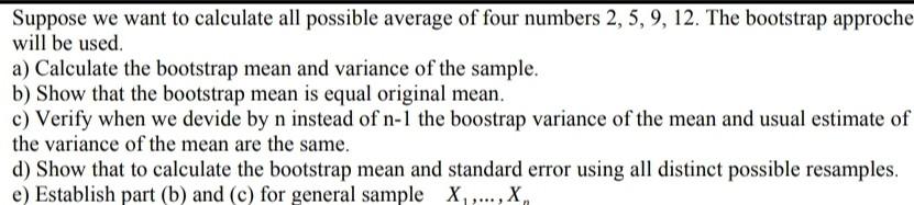 Solved Suppose we want to calculate all possible average of | Chegg.com