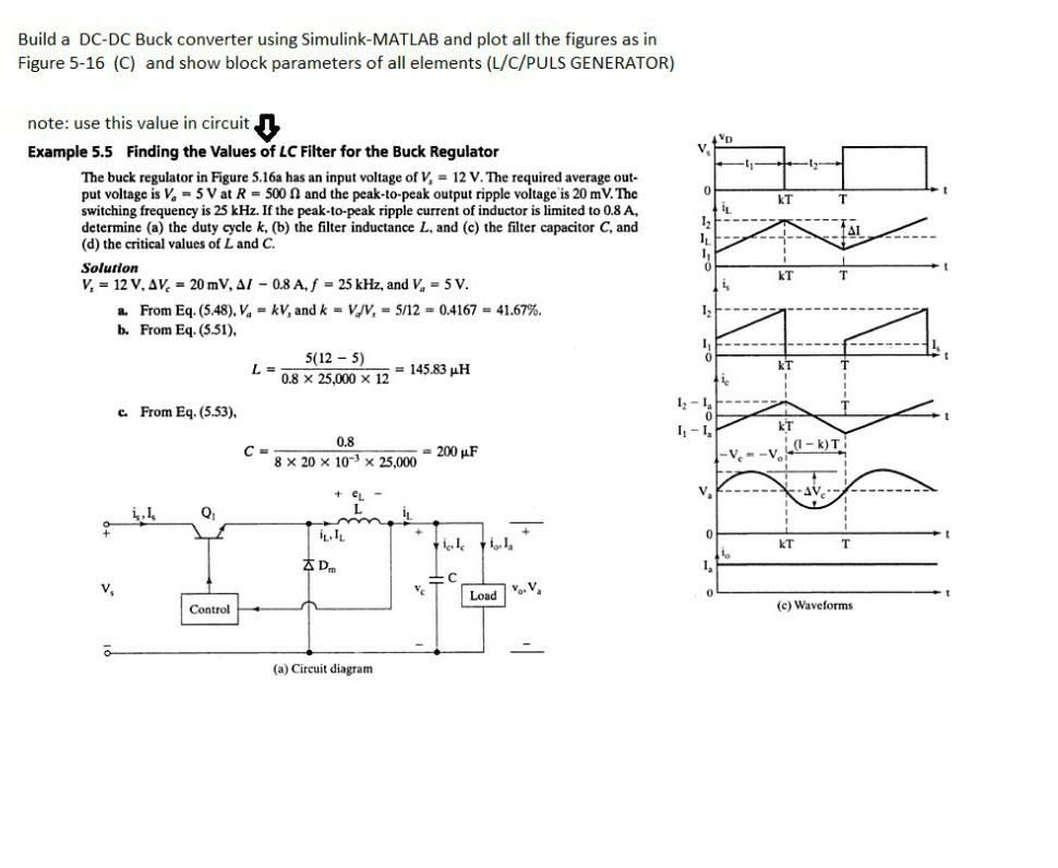 Solved Build a DC-DC Buck converter using Simulink-MATLAB | Chegg.com