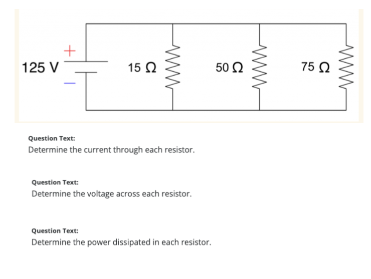Solved Question Text:Determine the current through each | Chegg.com