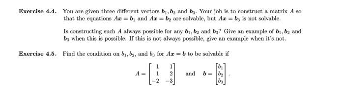 Solved Exercise 4.4. You are given three different vectors | Chegg.com