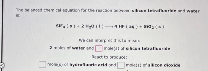 Solved Interpret the following equation for a chemical | Chegg.com