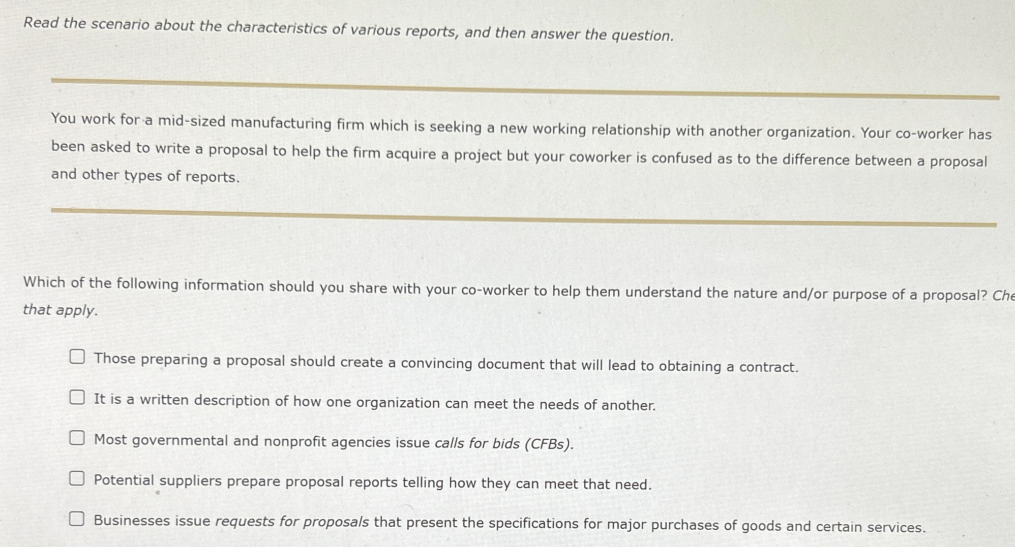 Solved Read the scenario about the characteristics of | Chegg.com