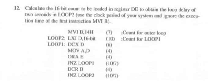Solved 12. Calculate the 16-bit count to be loaded in | Chegg.com