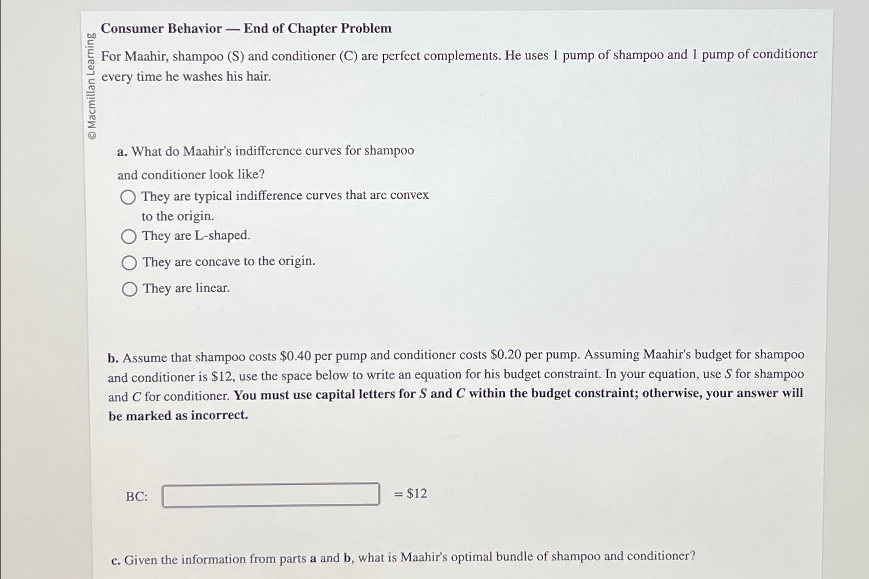 Solved Consumer Behavior - ﻿End of Chapter ProblemFor | Chegg.com