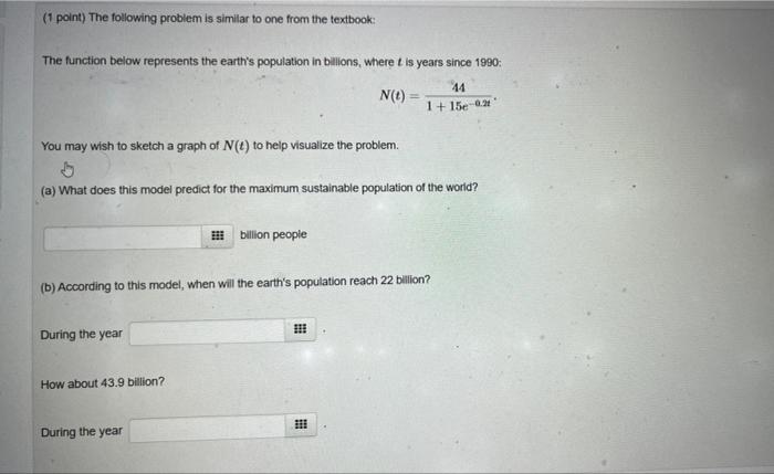 Solved (1 point) The following problem is simillar to one | Chegg.com