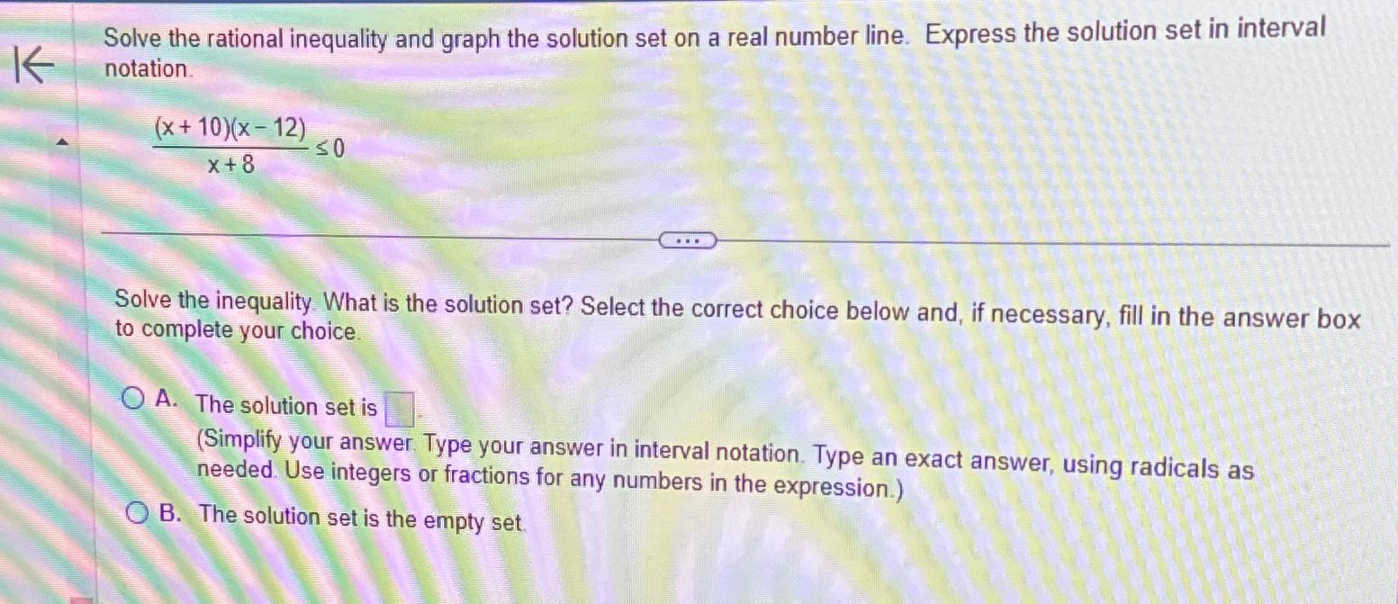 Solved Solve The Rational Inequality And Graph The Solution 8344