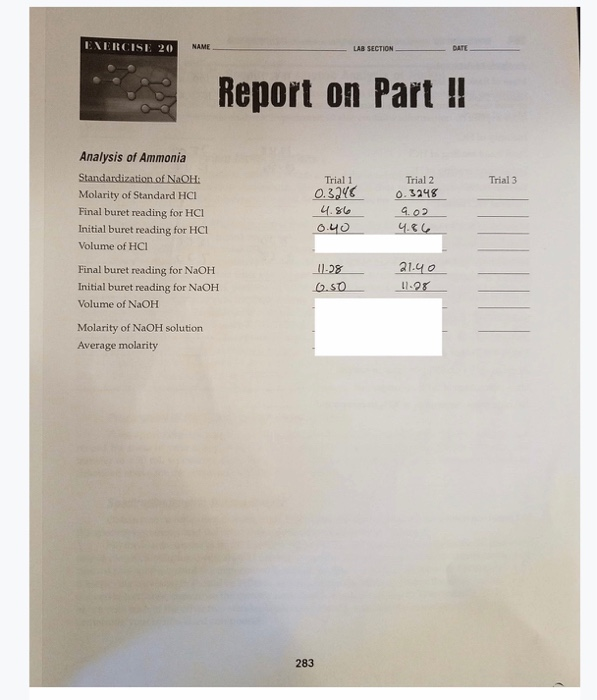 Solved Exercise 20 Name Lab Section Date Report On Part 3339
