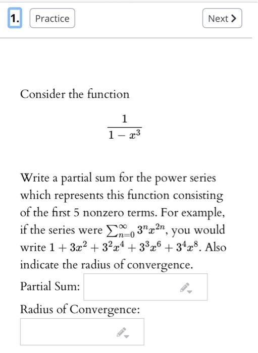 Solved 1. Practice Next > Consider the function 12 1 23 1 | Chegg.com