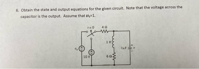 Solved 6. Obtain the state and output equations for the | Chegg.com