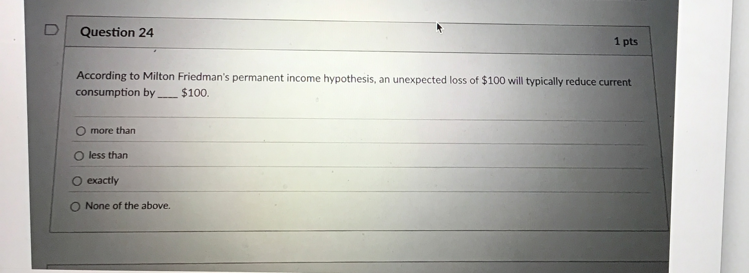 Solved Question 241 ﻿ptsAccording to Milton Friedman's | Chegg.com
