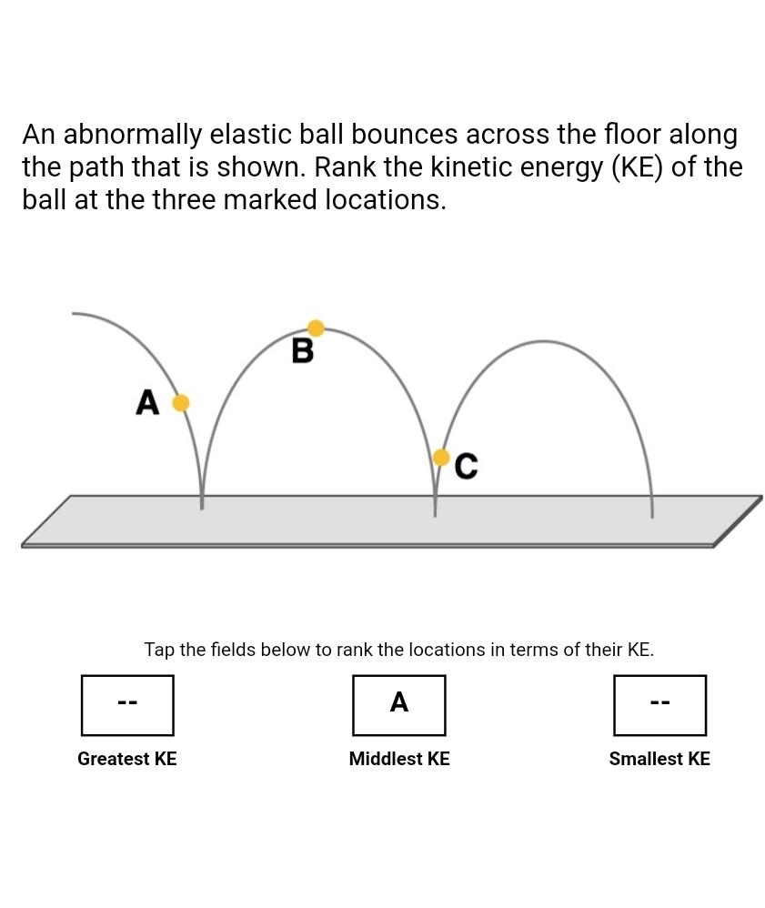 Solved An abnormally elastic ball bounces across the floor | Chegg.com