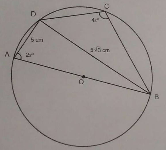 Solved by an EXPERT Given circle O ﻿with diameter AB, D ﻿and C ﻿are | Chegg.com
