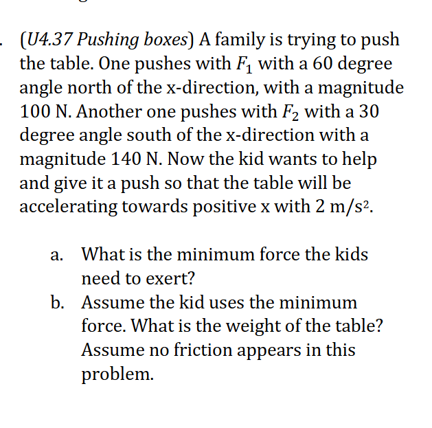 Solved (U4.37 ﻿Pushing boxes) ﻿A family is trying to push | Chegg.com