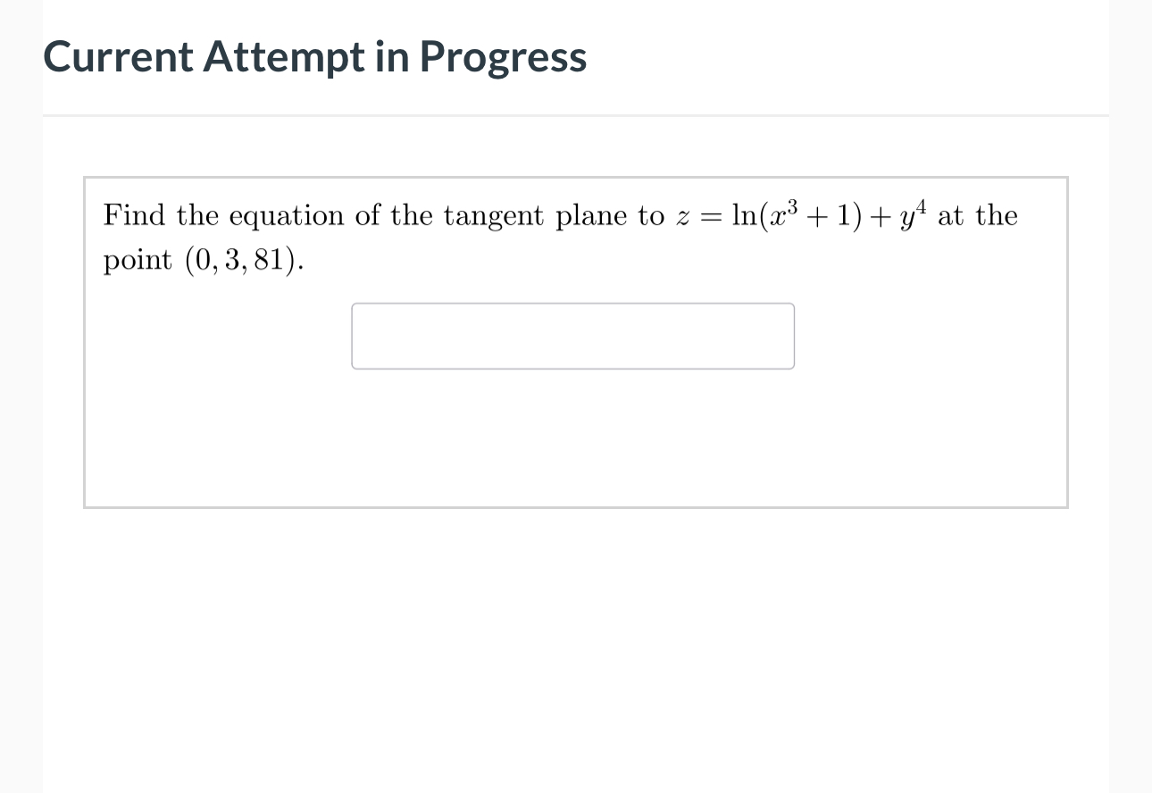 Solved Current Attempt in ProgressFind the equation of the | Chegg.com