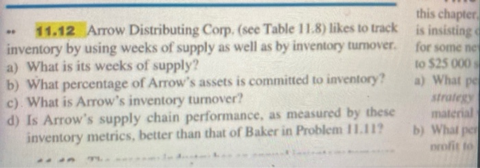 this chapter 11.12 Arrow Distributing Corp. (see | Chegg.com