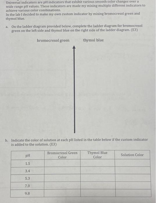 Universal indicators are pH indicators that exhibit | Chegg.com