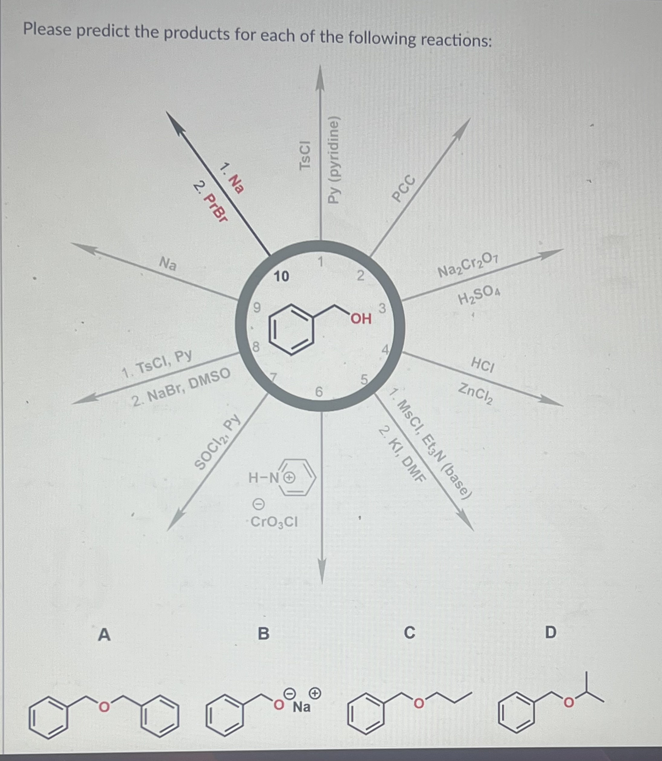 Please predict the products for each of the following | Chegg.com
