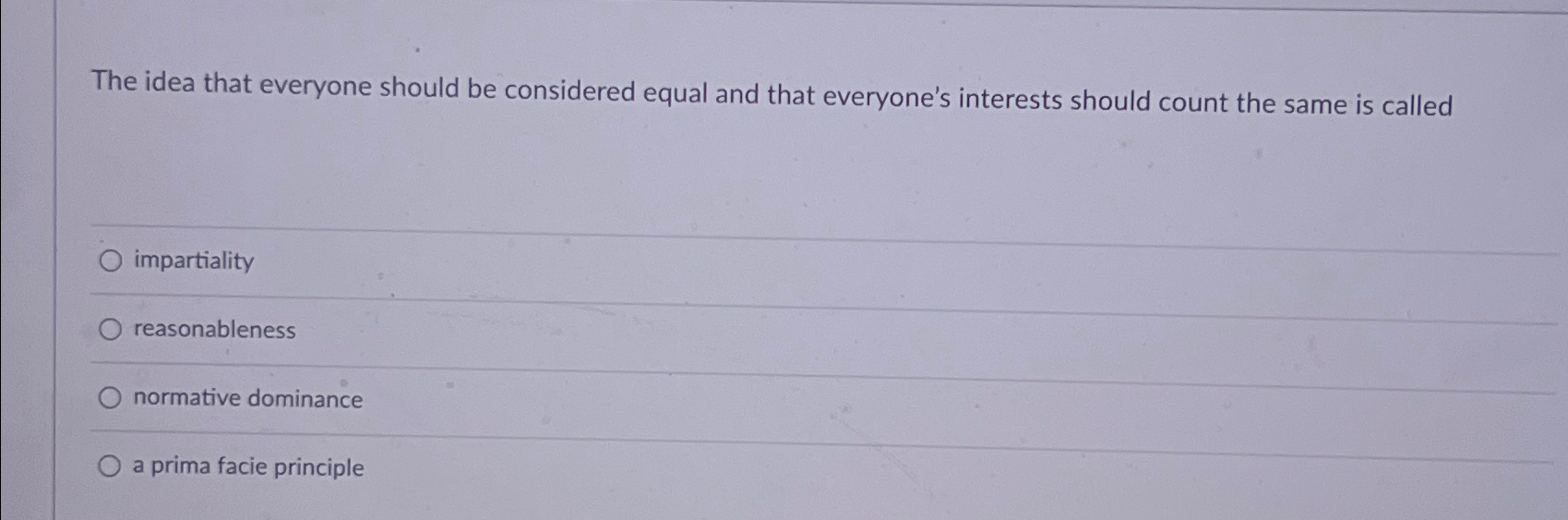 Solved The idea that everyone should be considered equal and | Chegg.com