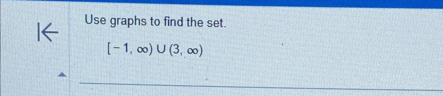 Use graphs to find the set.[-1,∞)∪(3,∞) | Chegg.com