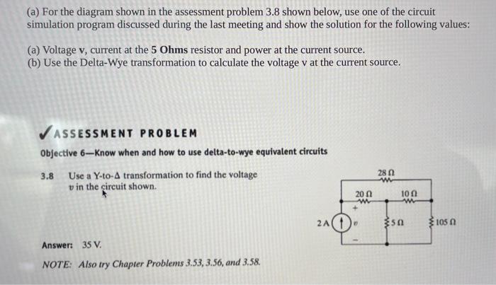 Solved (a) For the diagram shown in the assessment problem | Chegg.com