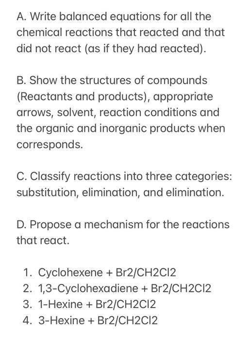 A. Write balanced equations for all the chemical | Chegg.com