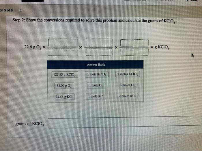 Solved How many grams of KClo, are needed to form 22.6 g of | Chegg.com