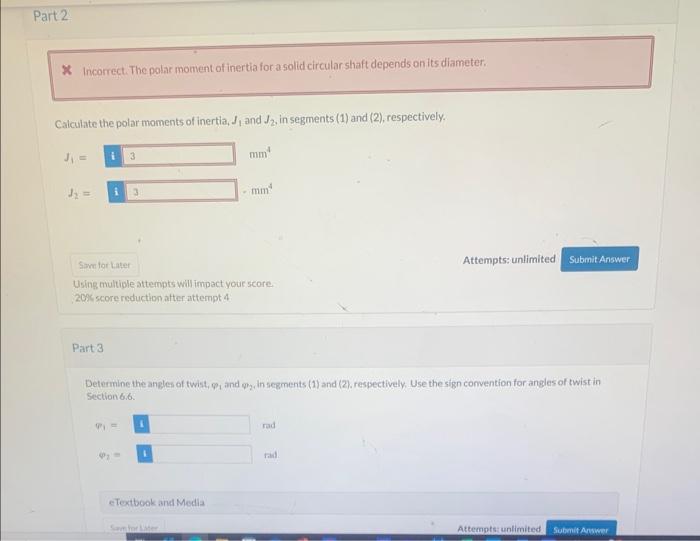Solved A two-segment shaft is used to transmit power at | Chegg.com