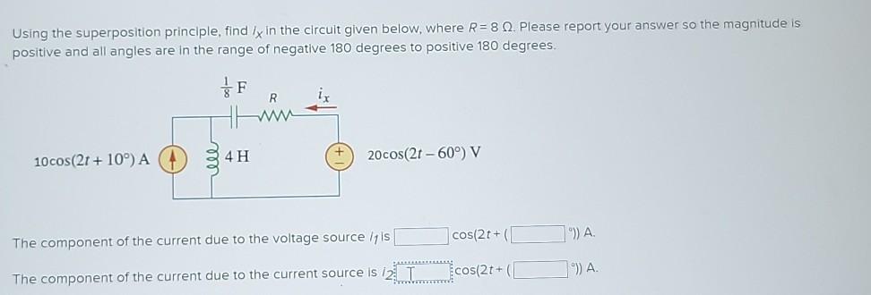 Solved Using the superposition principle, find Ix in the | Chegg.com