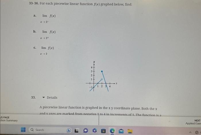 Solved 33-36. For each piecewise linear function f(x) | Chegg.com
