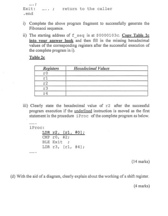 Solved Q2. (a) Name the addressing modes used in the | Chegg.com