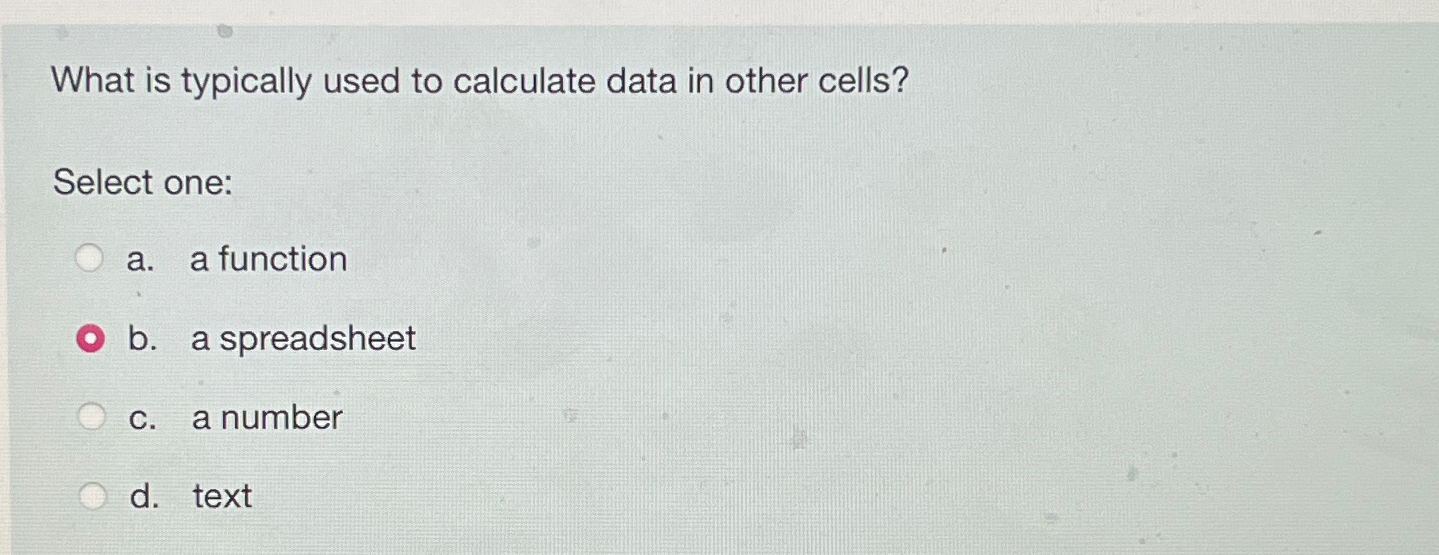 Solved What is typically used to calculate data in other | Chegg.com
