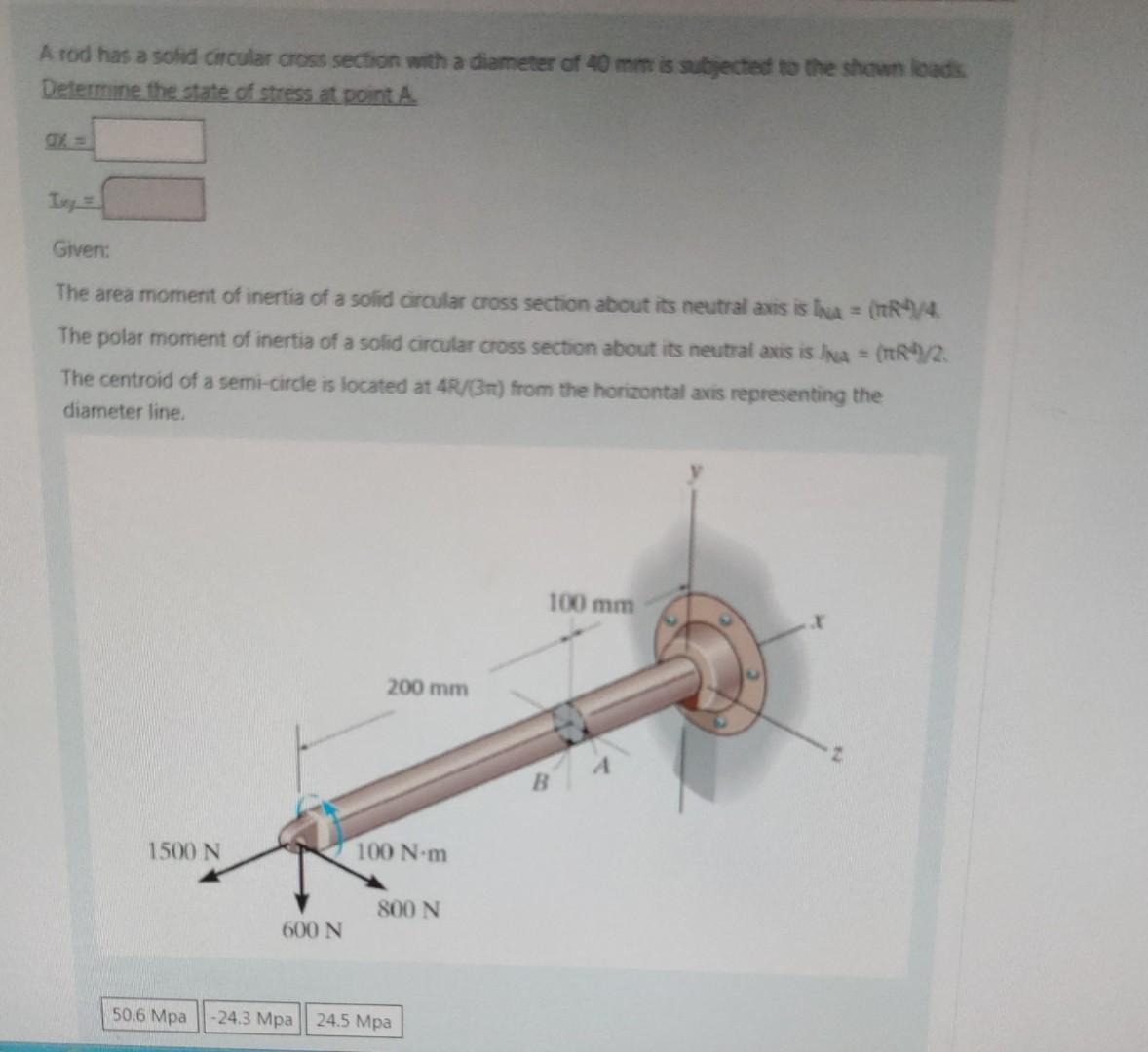 Solved A rod has a solid crrcular cross section with a | Chegg.com