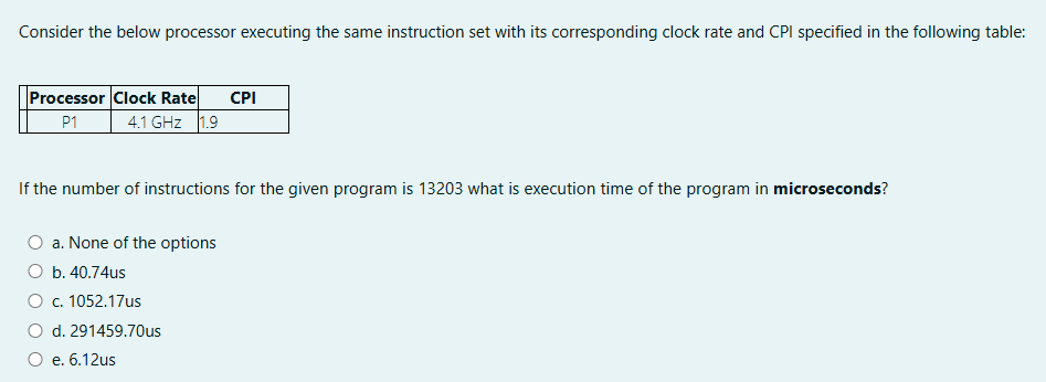 Solved Consider the below processor executing the same | Chegg.com