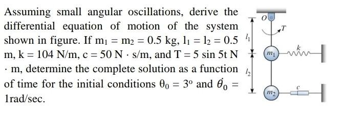 Solved Assuming small angular oscillations, derive the | Chegg.com