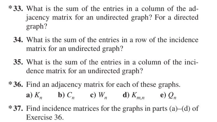 Solved ∗33. What is the sum of the entries in a column of | Chegg.com