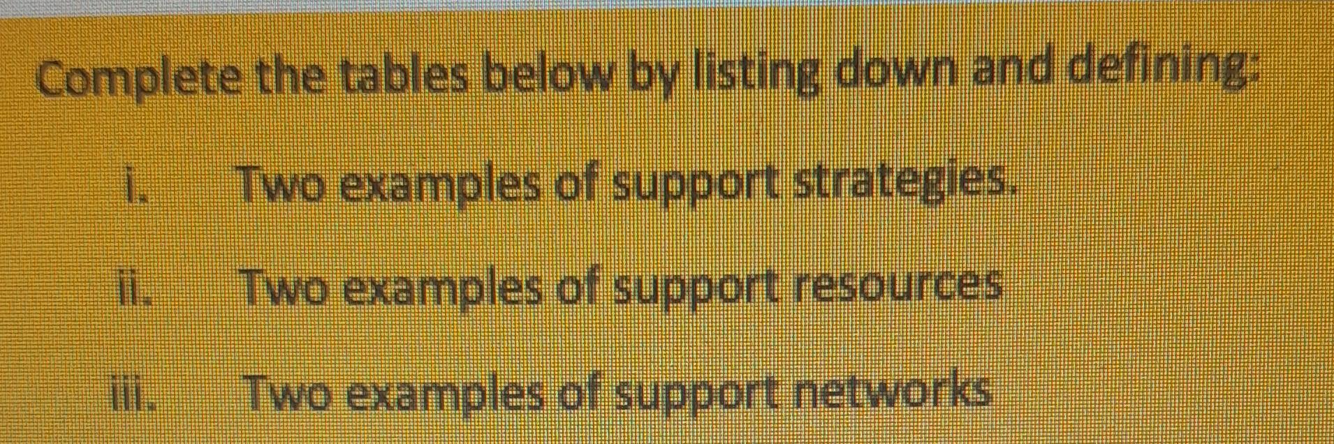 Solved Complete the tables below by listing down and | Chegg.com
