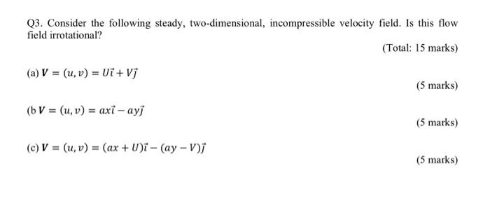 Solved Q3. Consider the following steady, two-dimensional, | Chegg.com