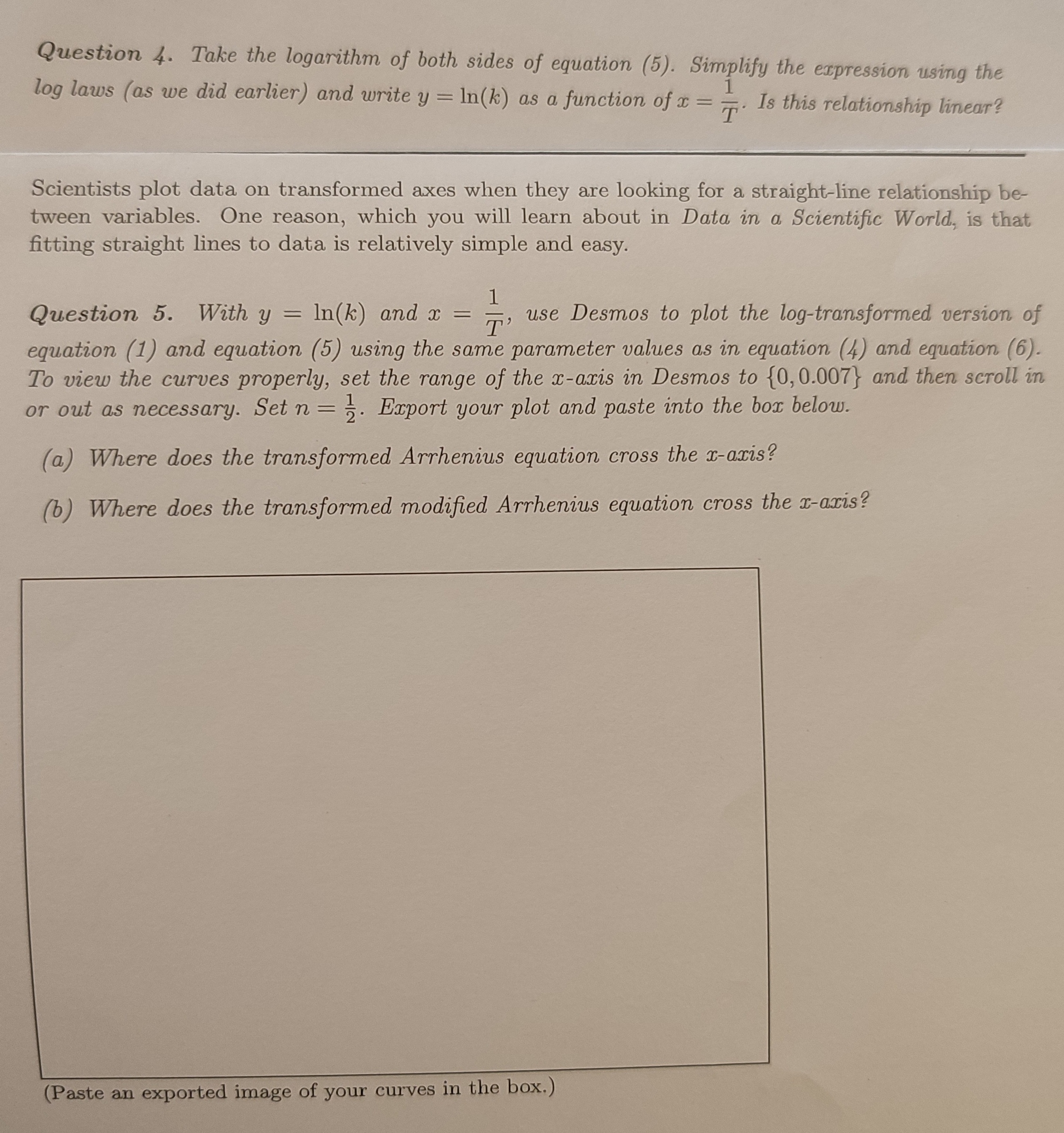 Solved The empirical use of the Arrhenius equation has led | Chegg.com