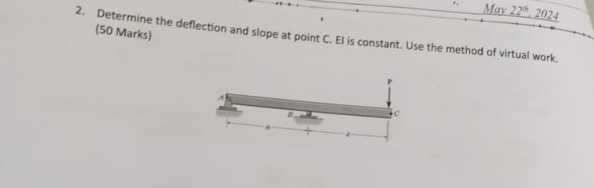 Solved Determine the deflection and slope at point C. ﻿El is | Chegg.com