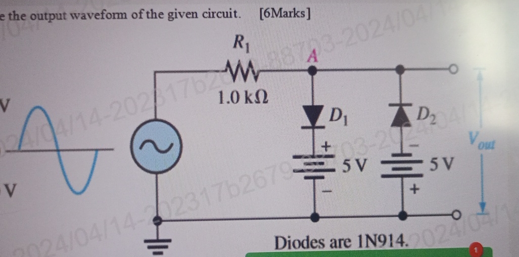 Solved e the output waveform of the given circuit.[6Marks] | Chegg.com