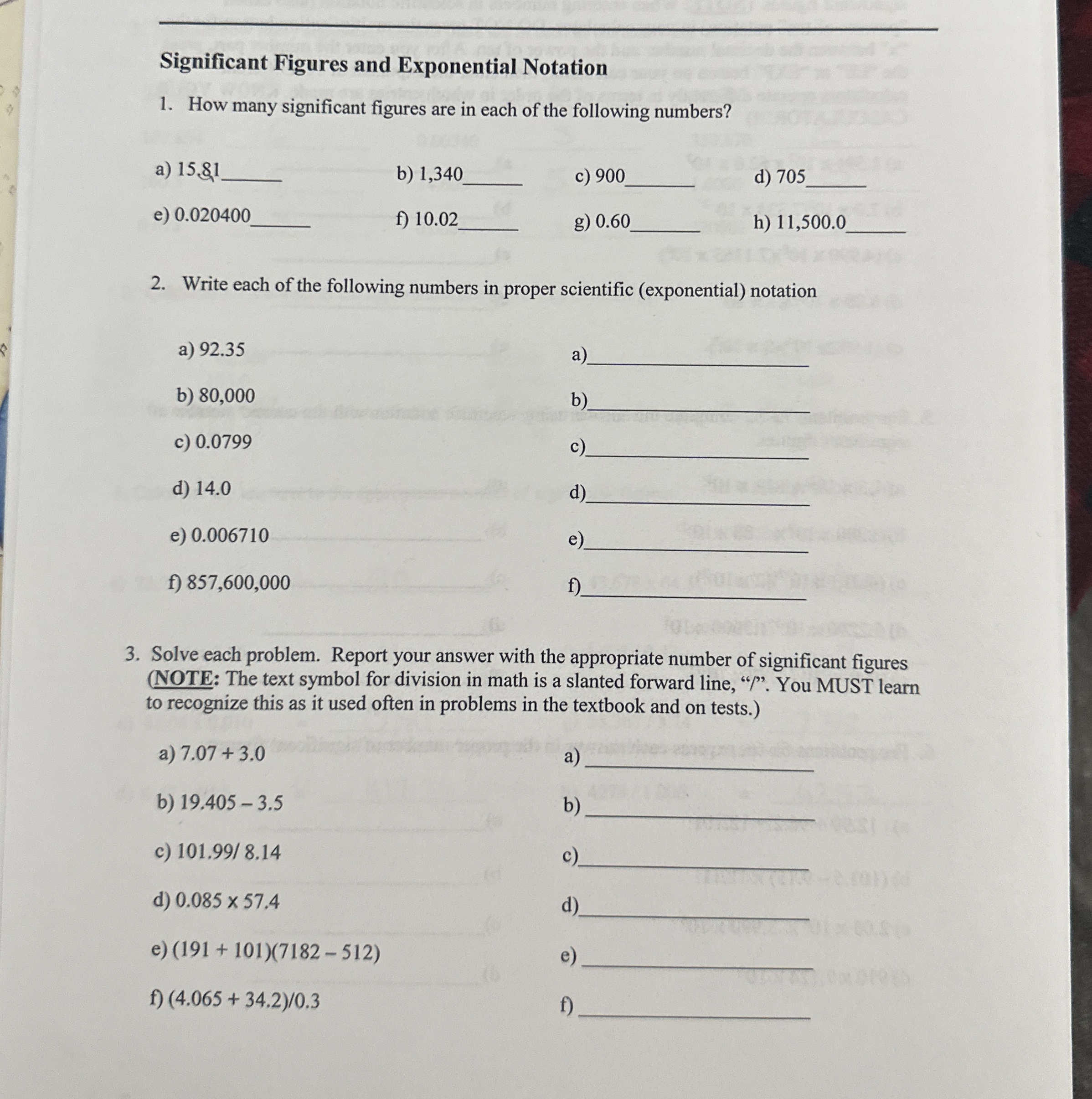 Solved Significant Figures and Exponential NotationHow many | Chegg.com