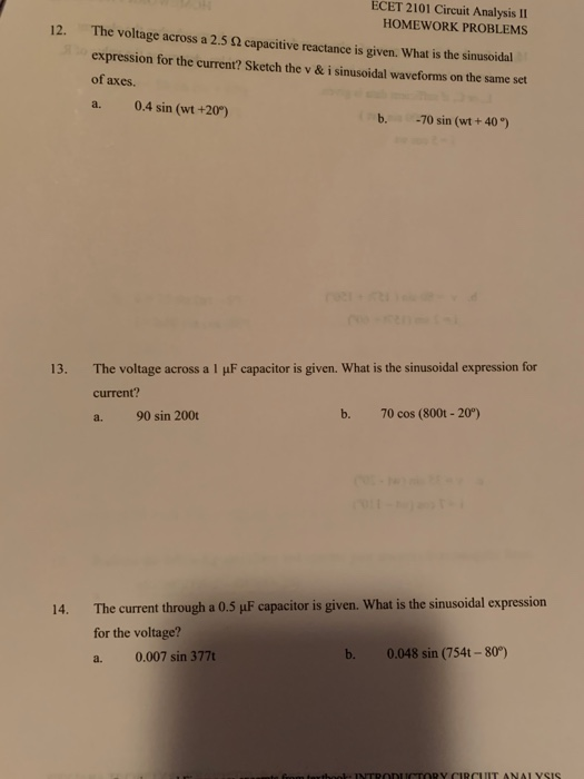 Solved 12. ECET 2101 Circuit Analysis II HOMEWORK PROBLEMS | Chegg.com
