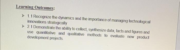 Solved Learning Outcomes: > 1.1 Recognize the dynamics and | Chegg.com