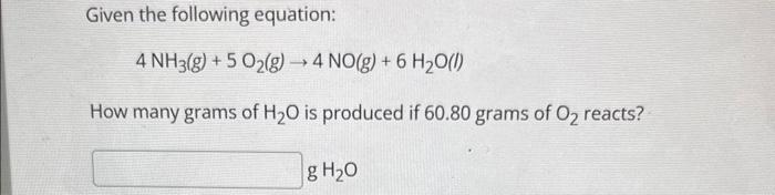 Solved Given the following equation: | Chegg.com